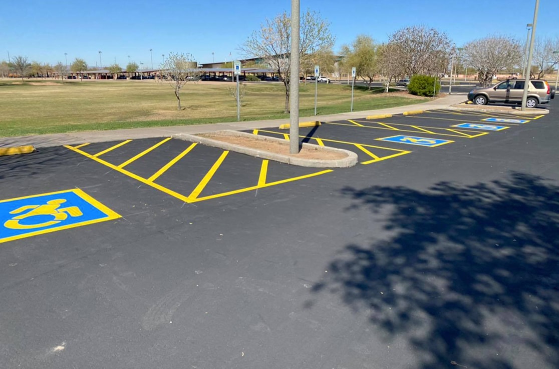 Fresh Pavement Striping in Chandler, AZ Municipal Lots | View