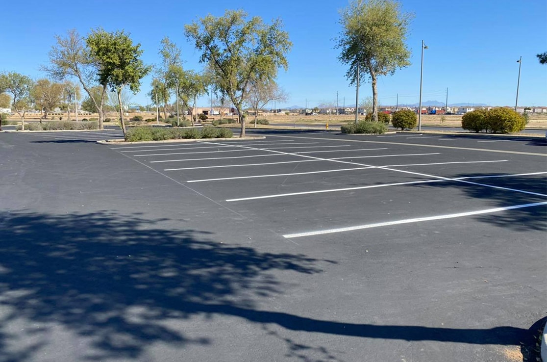 Fresh Pavement Striping in Chandler, AZ Municipal Lots | View